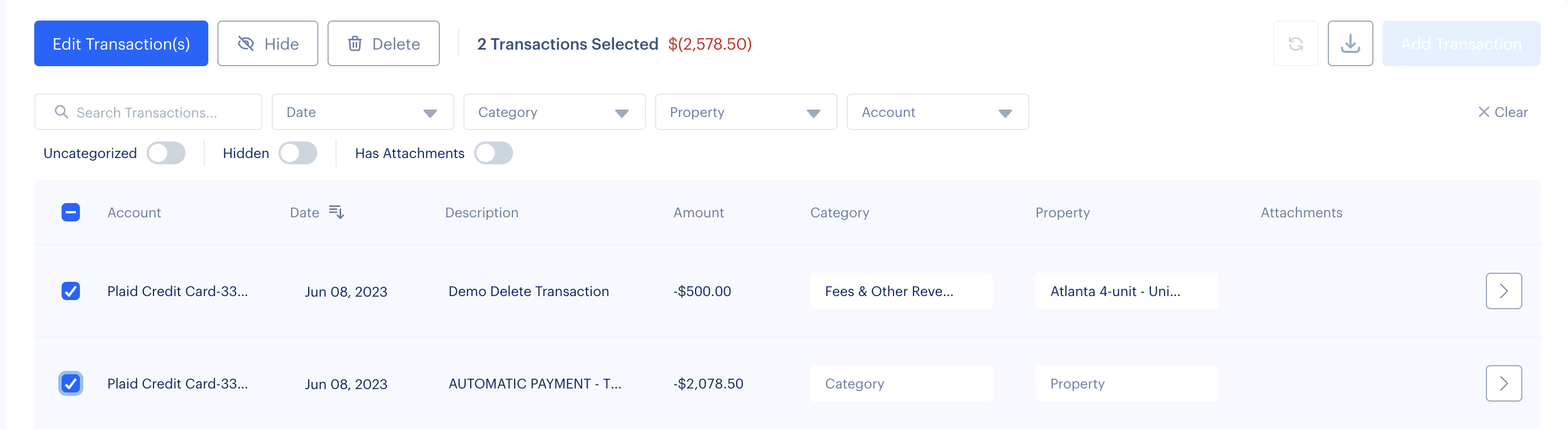 How can I bulk edit / delete transactions? – Baselane How can I bulk edit / delete transactions? – Baselane