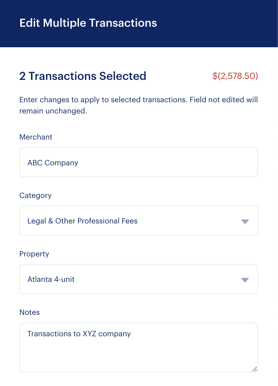 How can I bulk edit / delete transactions? – Baselane How can I bulk edit / delete transactions? – Baselane
